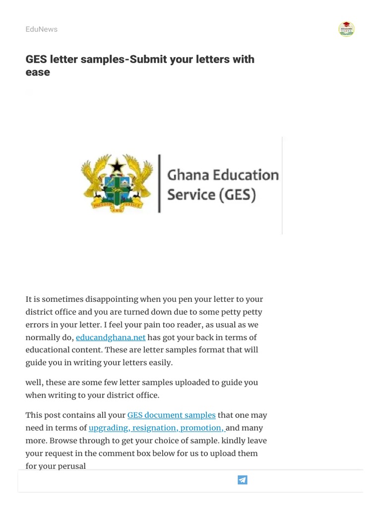 GES Letter Samples Submit Your Letters With Ease Letter Samples | PDF