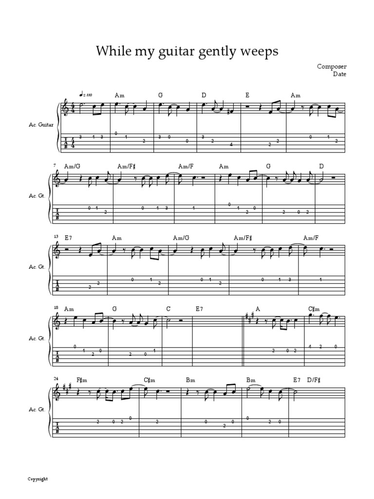 While My Guitar Gently Weeps | PDF