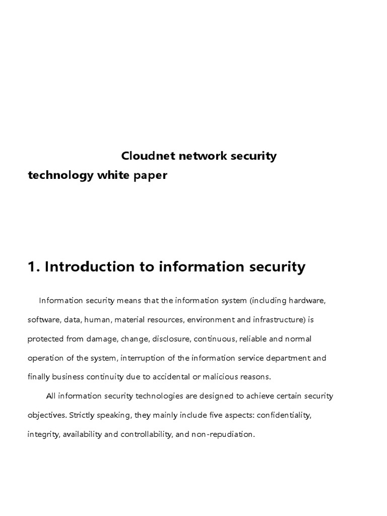 Cloudnet Security Technical White Paper | PDF | Information Security ...