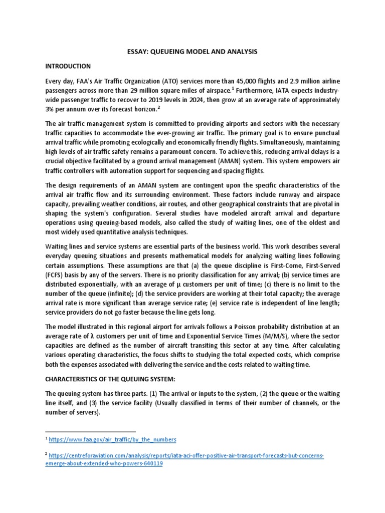 Queueing Model and Analysis | PDF | Air Traffic Control | Applied Mathematics