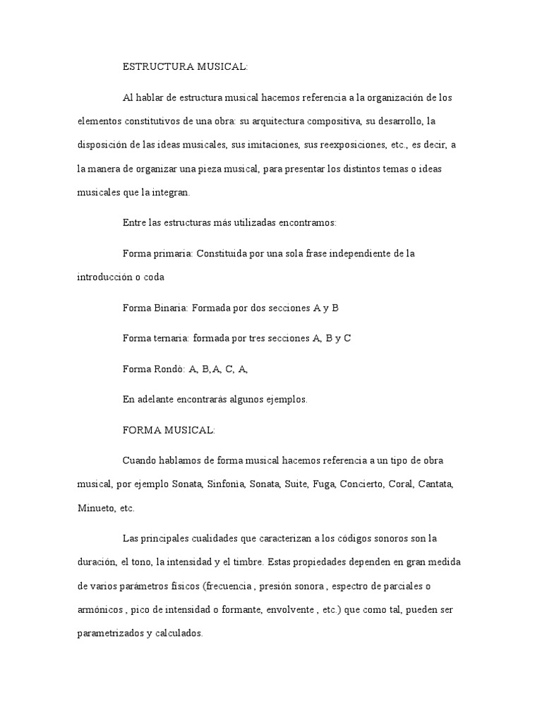 La Estructura Musical | PDF | Sonido | Bailes