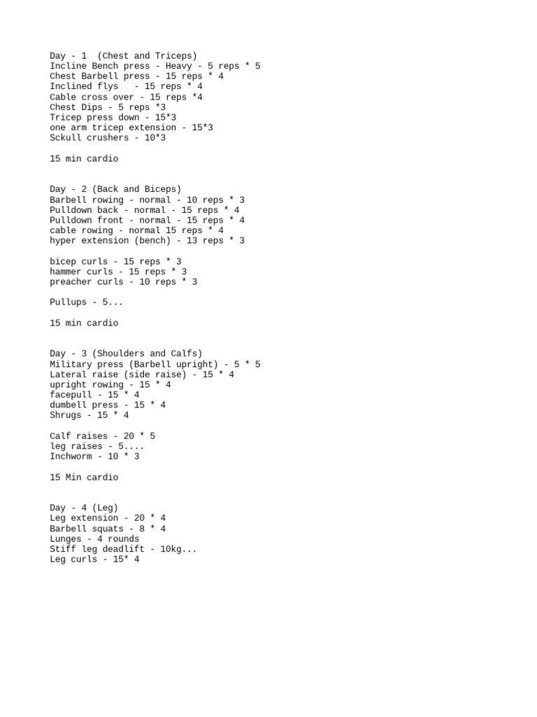 Workout Plan PDF