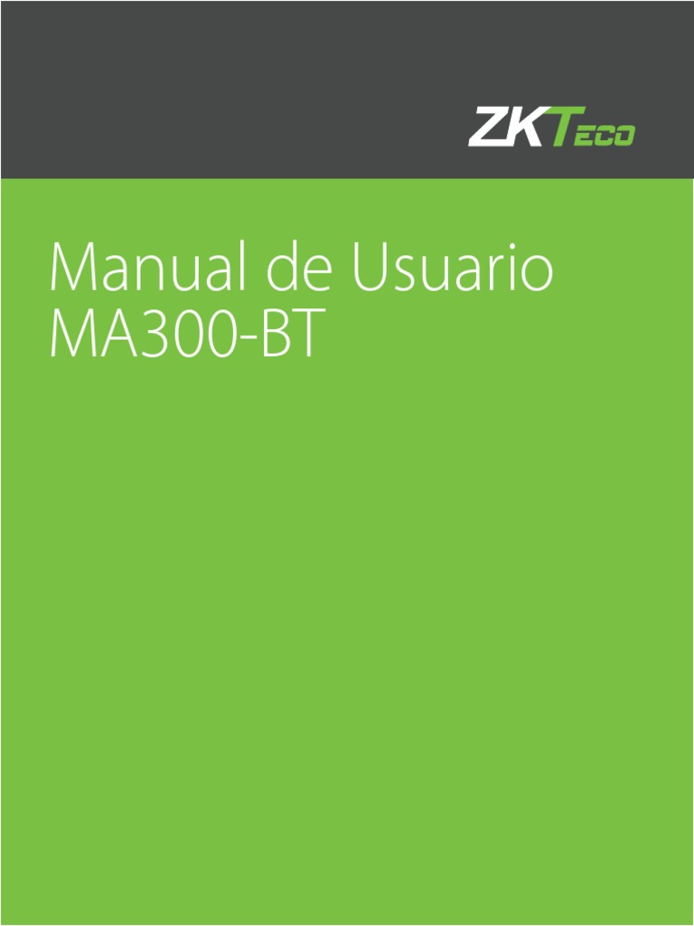 ZKTeco-Colombia-Control-de-Acceso-Huella-MA300-BT-Manual-Usuario | PDF