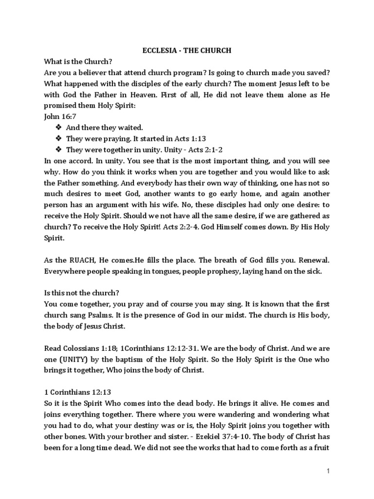 Ecclesia - The Church | PDF | Jesus | Hebrew Bible