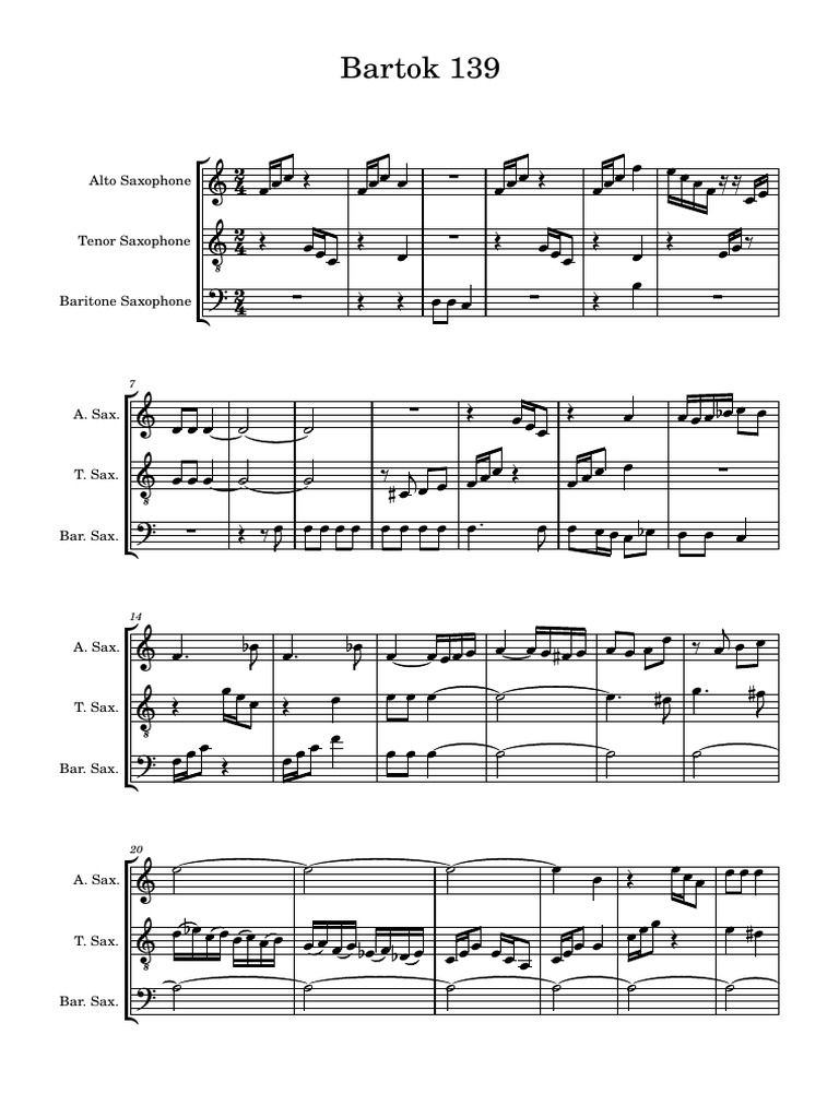 Bartok 139 | Download Free PDF | Saxophone | Music Production