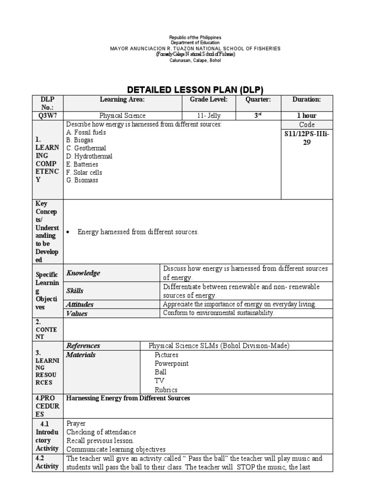 Physical Science DLP | PDF | Wellness | Technology & Engineering