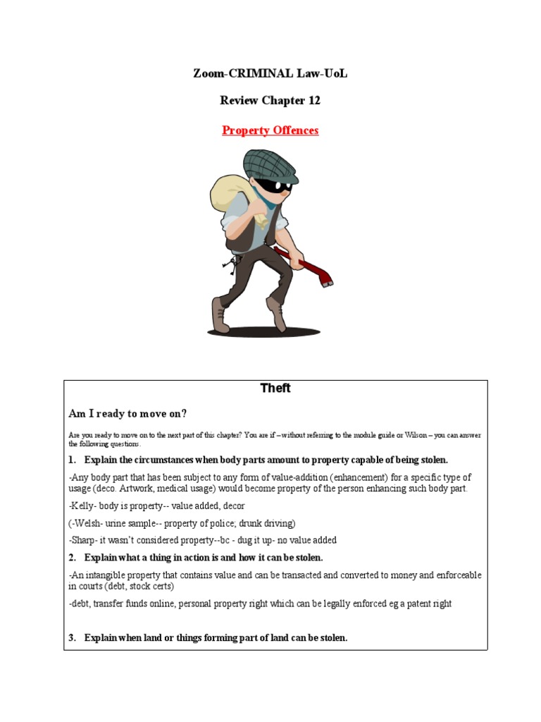 Chapter 12 Criminal Law Uol | Download Free PDF | Theft | Burglary