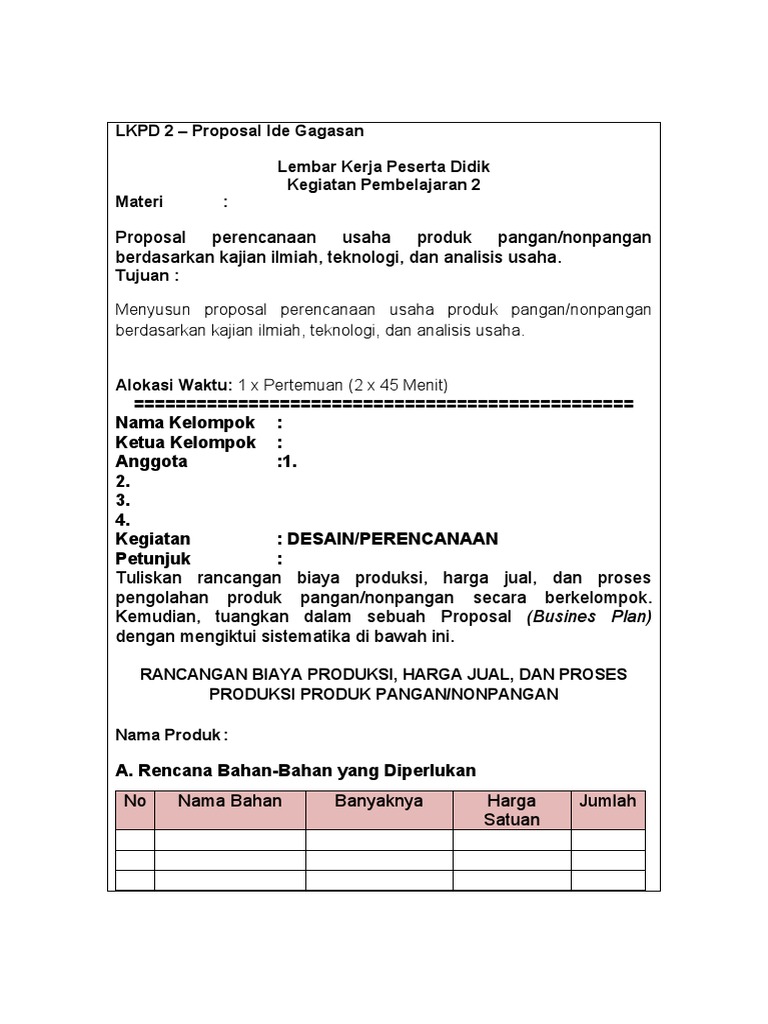LKPD 2 - Proposal Ide Gagasan | PDF