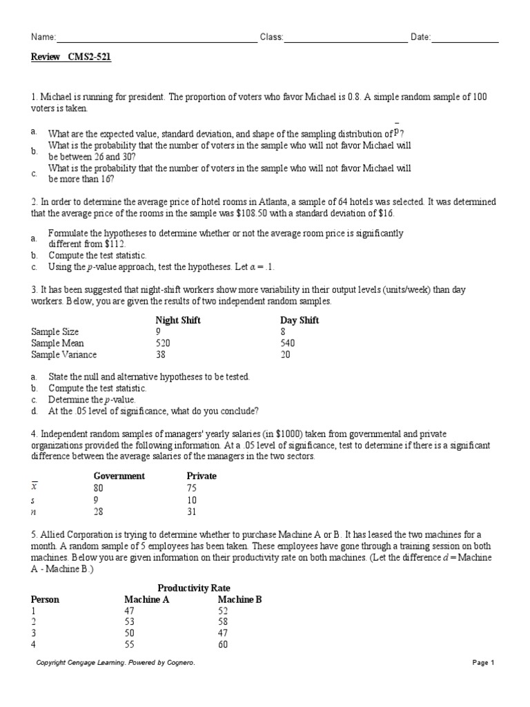 McGill - CMS2 - 521 Statistics | PDF | Errors And Residuals | P Value