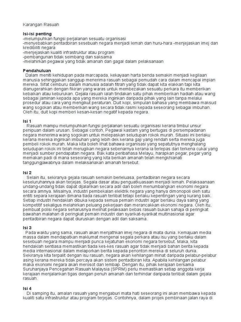 Karangan Rasuah | PDF
