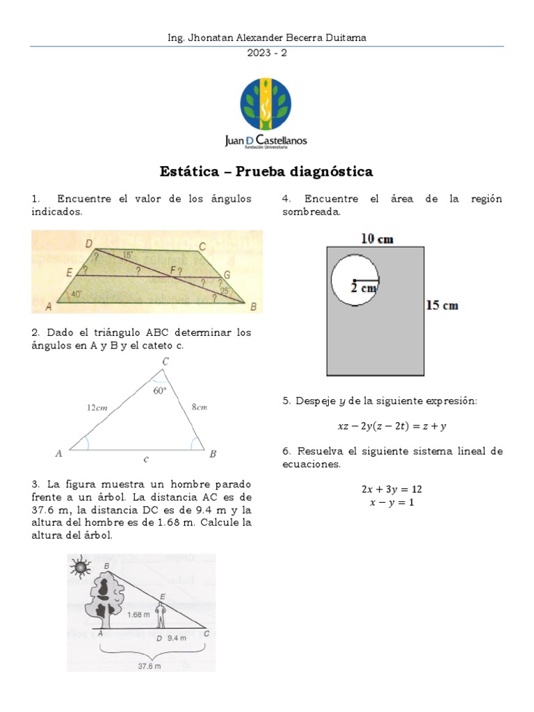 Prueba Diagnóstica Estatica | PDF