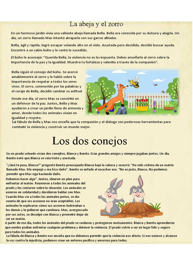 Los Dos Conejos: La Abeja y El Zorro | PDF