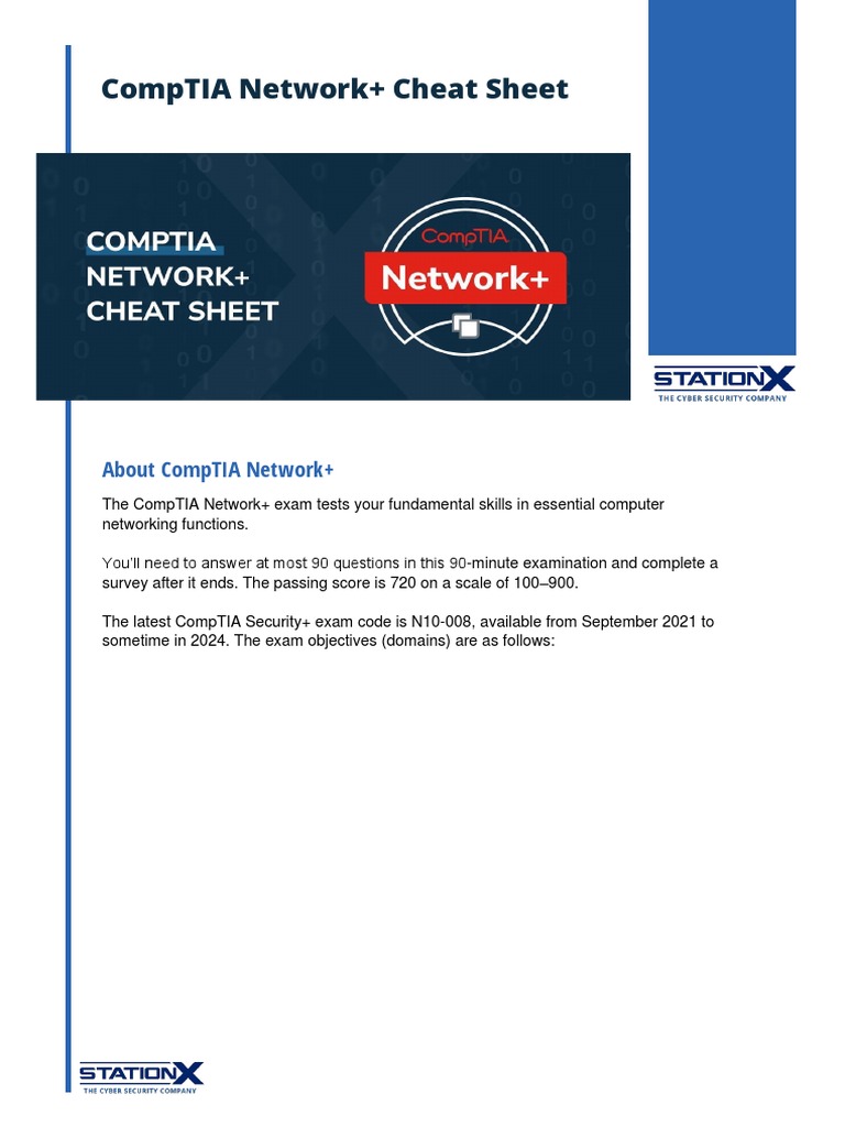 CompTIA Network+ Cheat Sheet | PDF | Computer Network | Virtual Private ...