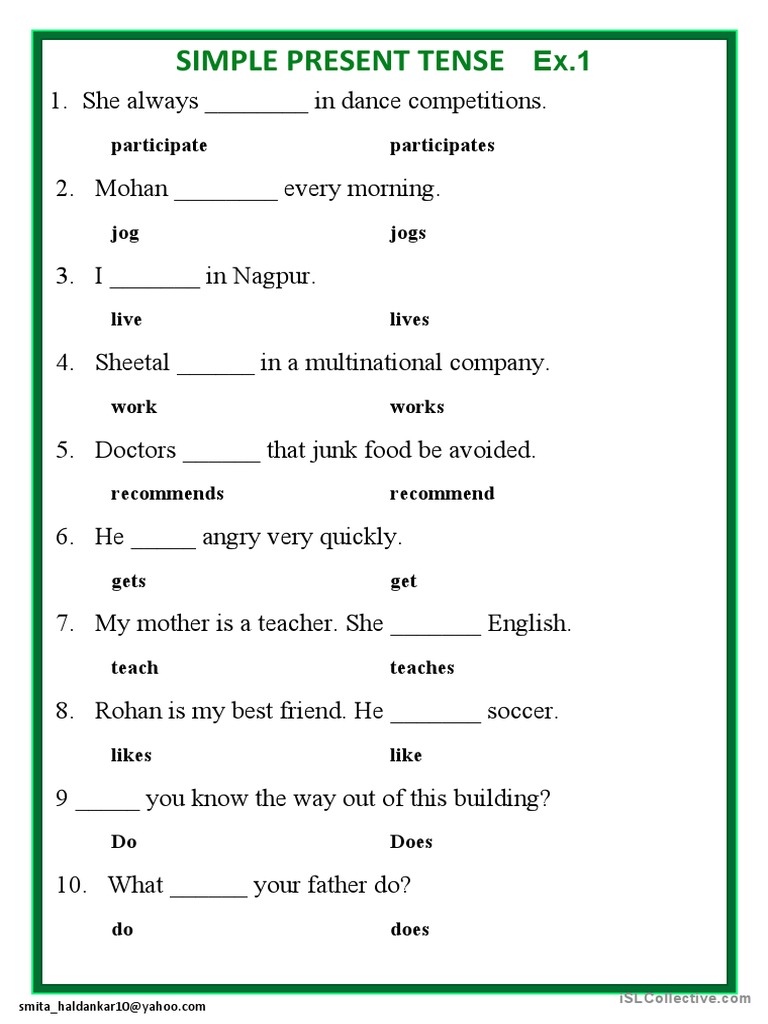 Present Simple Tense | PDF