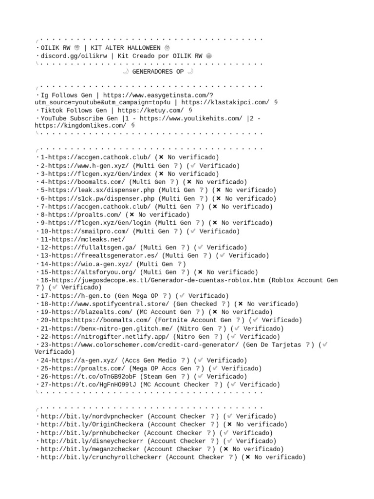 OILIK RW Kit Alter Halloween | PDF | Negócios | Finanças e ...