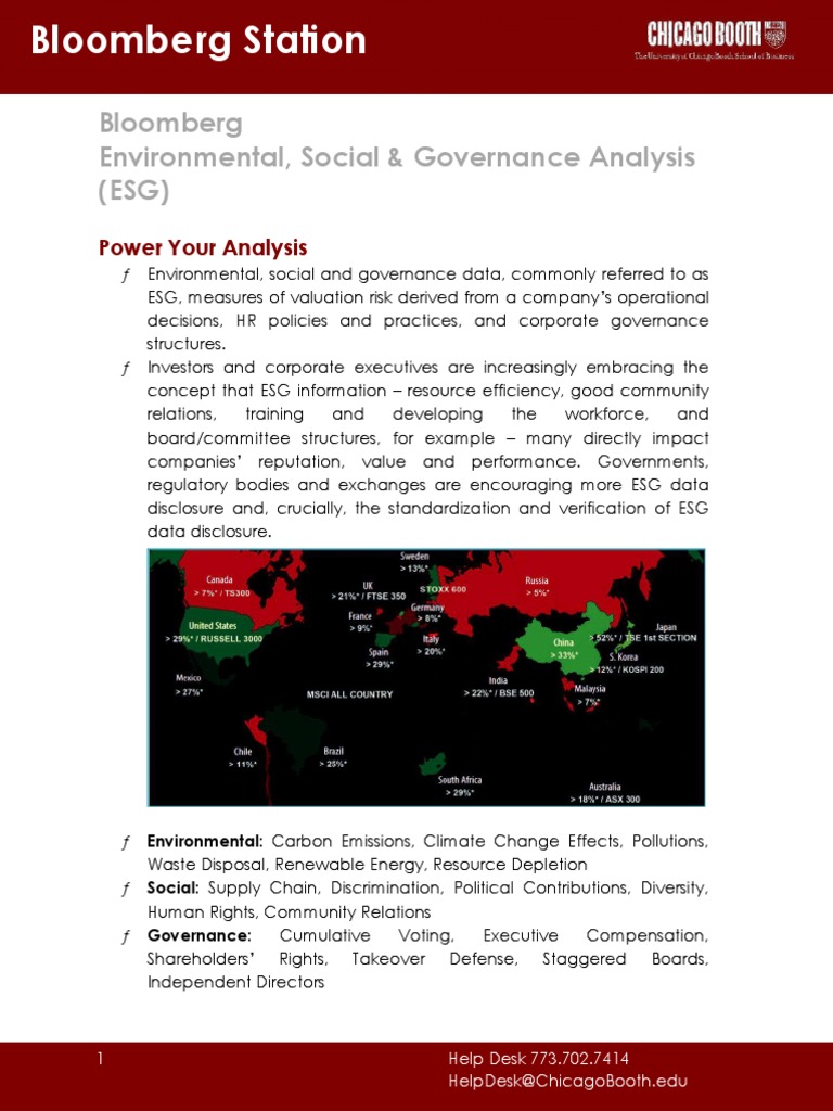 Bloomberg ESG INSTRUCTION FUNCTIONS | Download Free PDF | Bloomberg L.P ...
