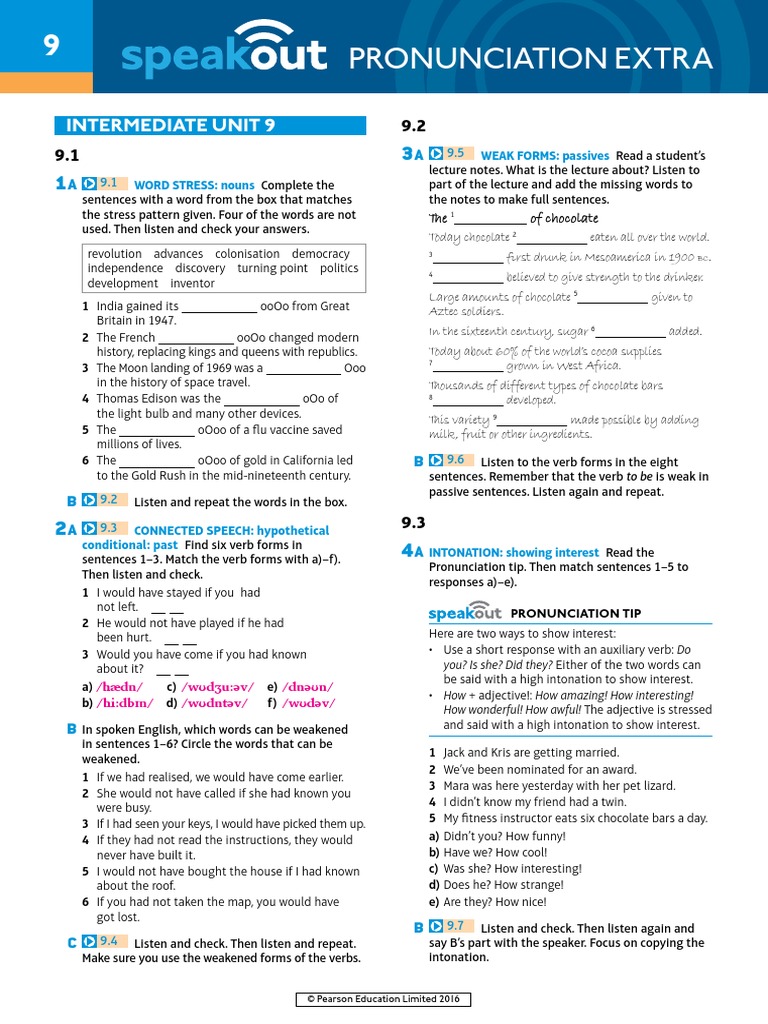 Speakout Pronunciation Extra Intermediate Unit 9 | Download Free PDF | Chocolate | Linguistics