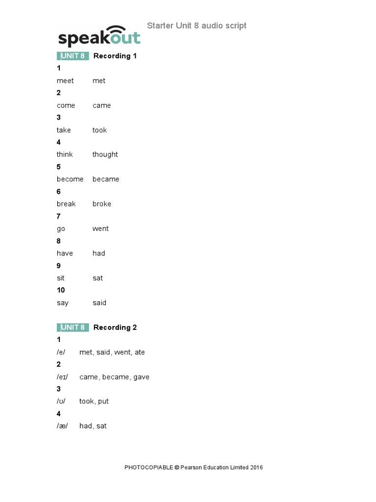 SO S U8 Audio Scripts | PDF | Foods | Food And Drink
