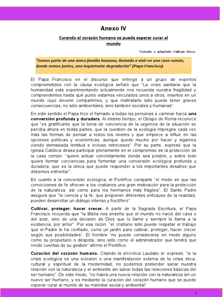 3° Anexo IV Curando El Corazón Humano Se Puede Esperar Curar Al Mundo ...