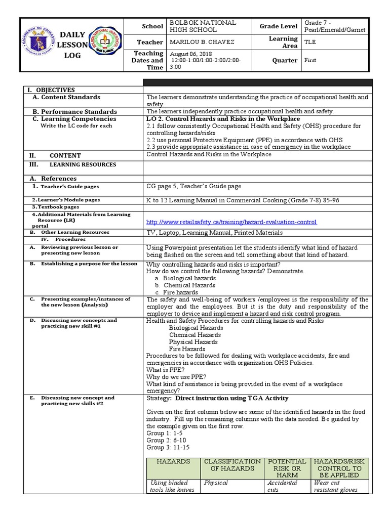 Control Hazards and Risks-A | PDF | Occupational Safety And Health ...