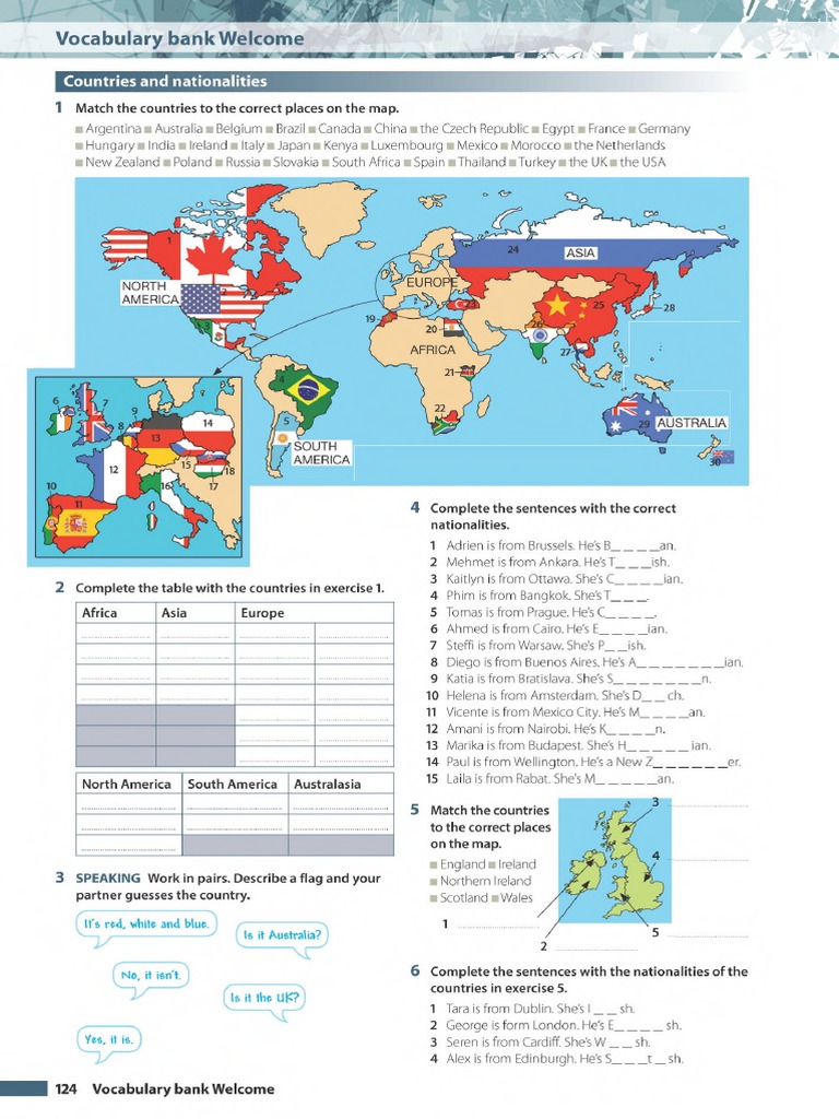 A1 Vocabulary Bank Exercises Insight | PDF | Classroom | Potato Chip
