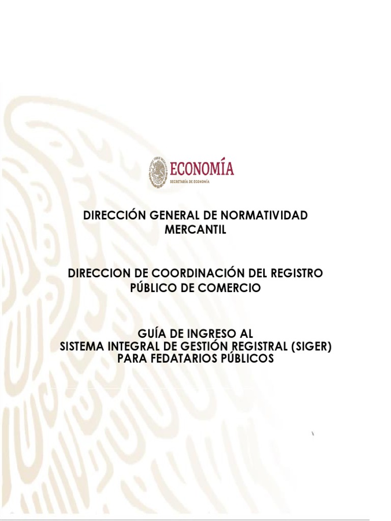 GUIA DE INGRESO AL SIGER PARA FEDATARIOS PUBLICOS VF 10-01-2020 (19575 ...