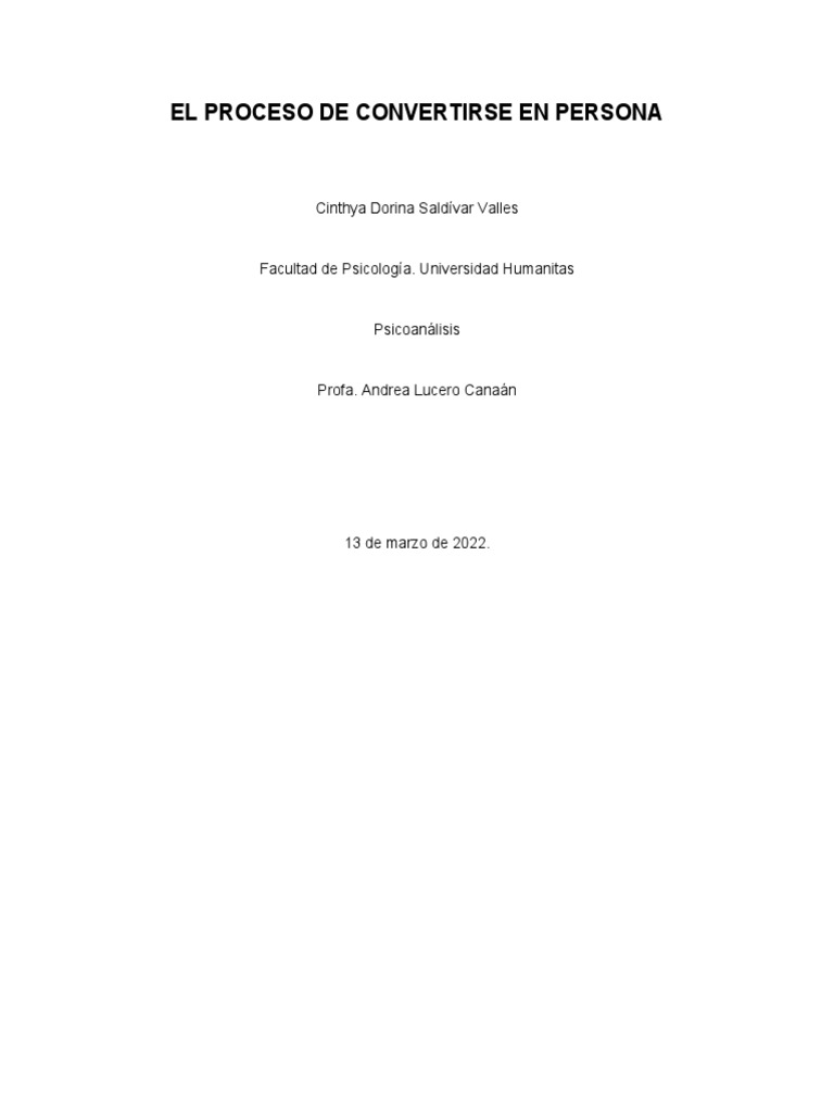 Resumen de "El Proceso de Convertirse en Persona" | PDF | Psicoterapia ...