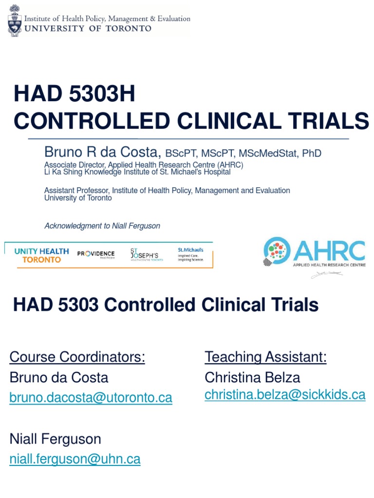 Lecture 1 - Introduction | PDF | Randomized Controlled Trial | Clinical ...