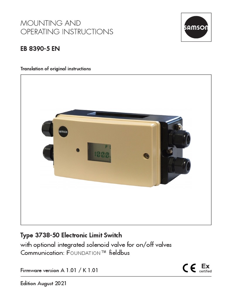 EB 8390-5 EN: Translation of Original Instructions | PDF