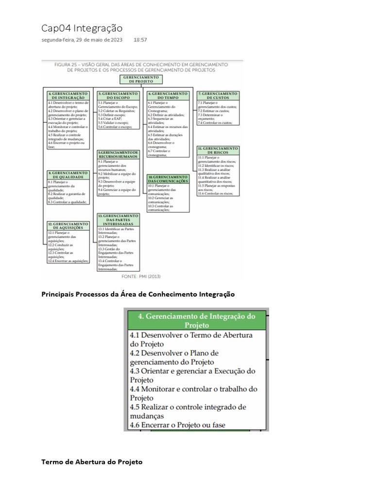 Gerenciamento de Projetos. Capitulo 04 | PDF | Planejamento | Gestão de recursos humanos