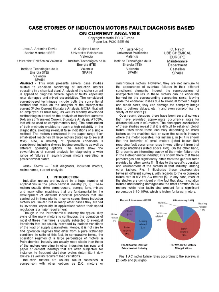 BER-56 Case Stories of Induction Motors Fault Diagnosis Based On ...