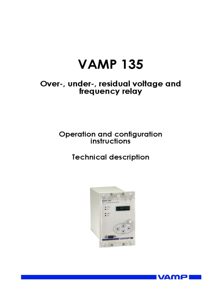 Vamp 135 | PDF | Relay | Menu (Computing)