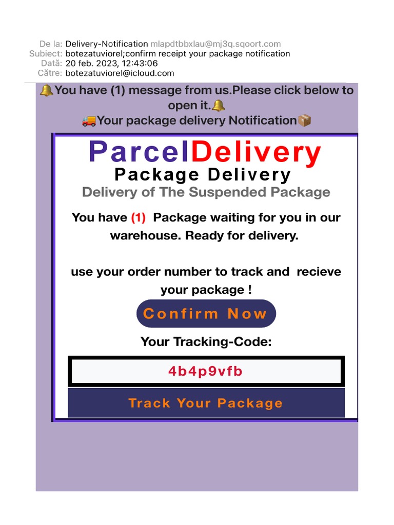 Botezatuviorel Confirm Receipt Your Package Notification | PDF