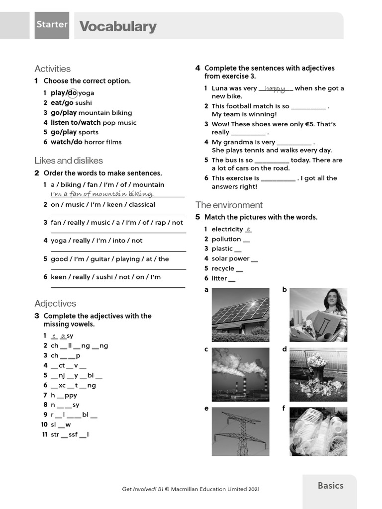 GI B1 Starter Vocabulary Basics | PDF | Human Communication | Languages