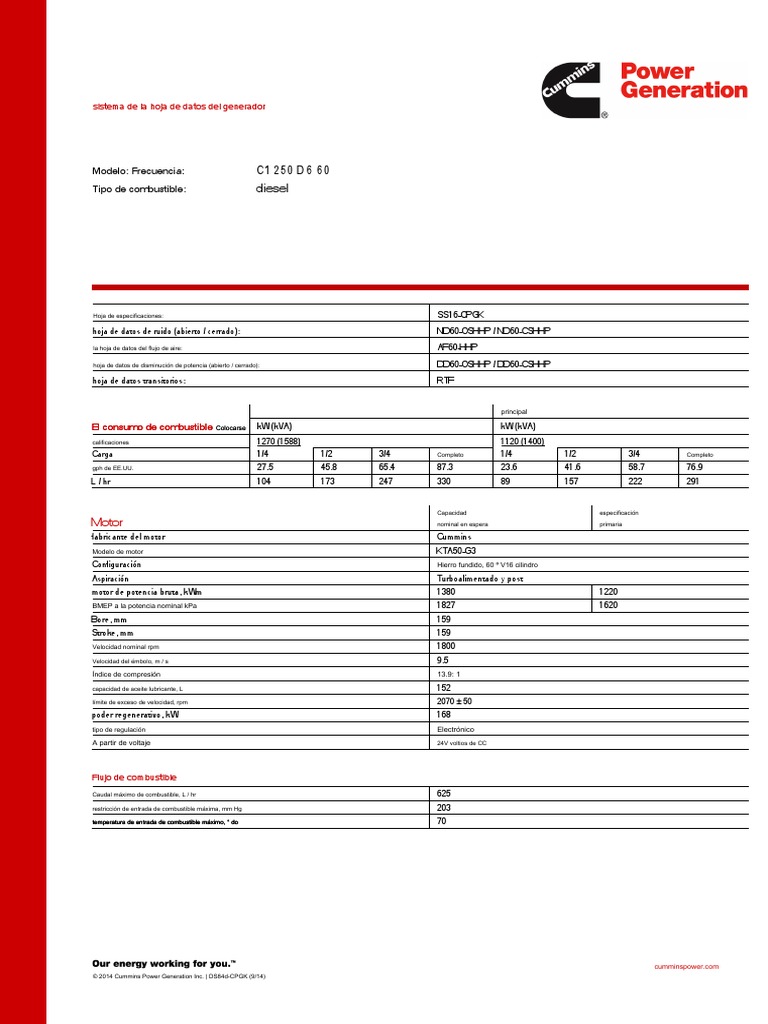DATA SHEET C1250D6.en - Es | PDF | Máquinas | Ingeniería mecánica