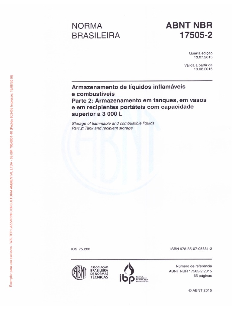 ABNT NBR 17505-2015 - Parte 2-Armazenamento em Tanques, em Vasos e em ...