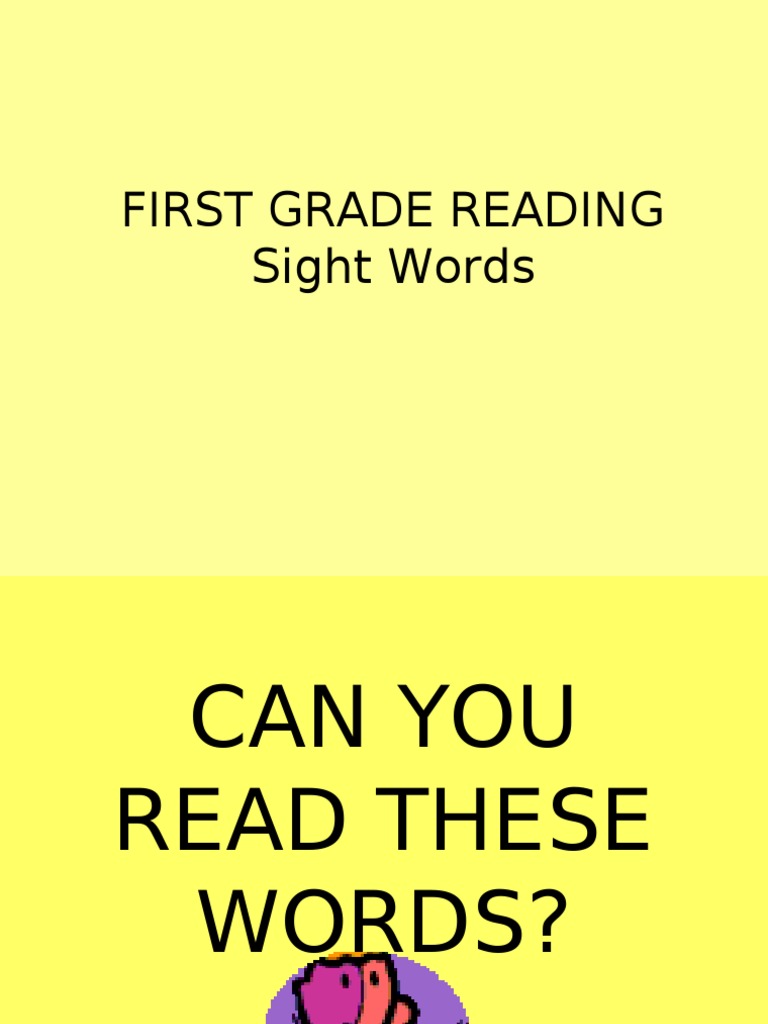 First Grade Sight Words Guide | PDF | Self-Improvement