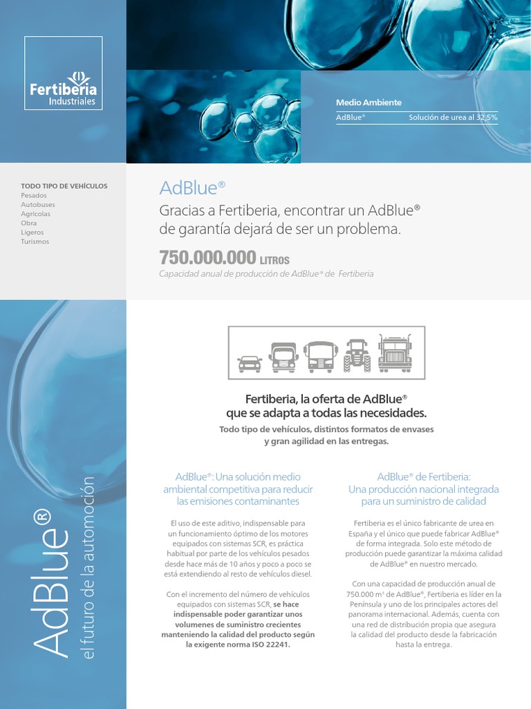 Ficha Adblue | PDF | Química | Sustancias químicas