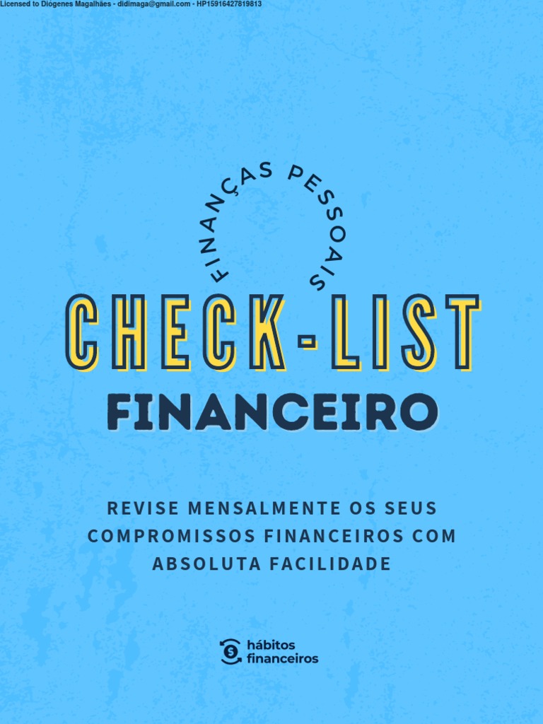 Check-List Financeiro Mensal | Download grátis PDF | Dinheiro | Setor ...