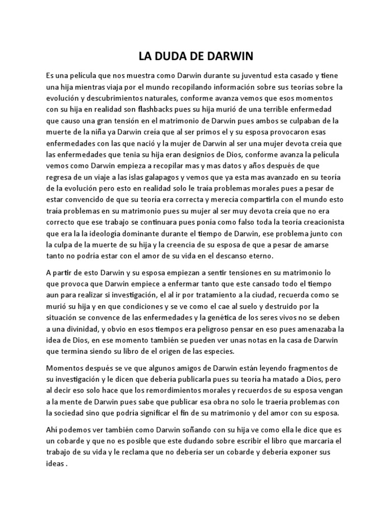 La Duda de Darwin | PDF | Charles Darwin