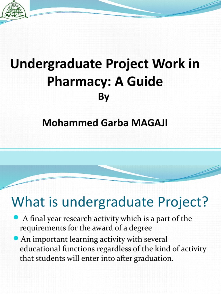 Undergraduate Project in Pharmacy A Guide | PDF | Plagiarism | Data