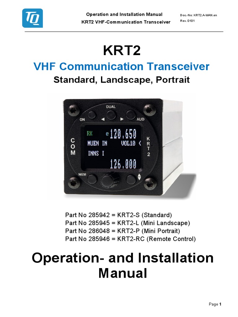 TQ KRT2 Manual 2018 EN | PDF | Microphone | Headphones