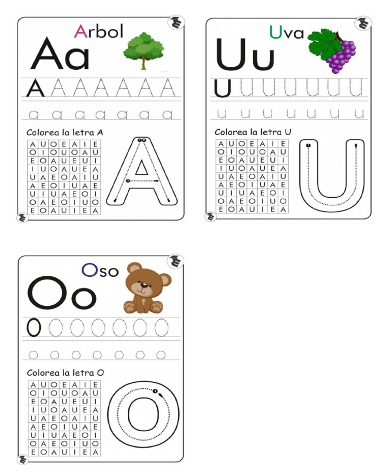 Hojas de Las Vocales | PDF