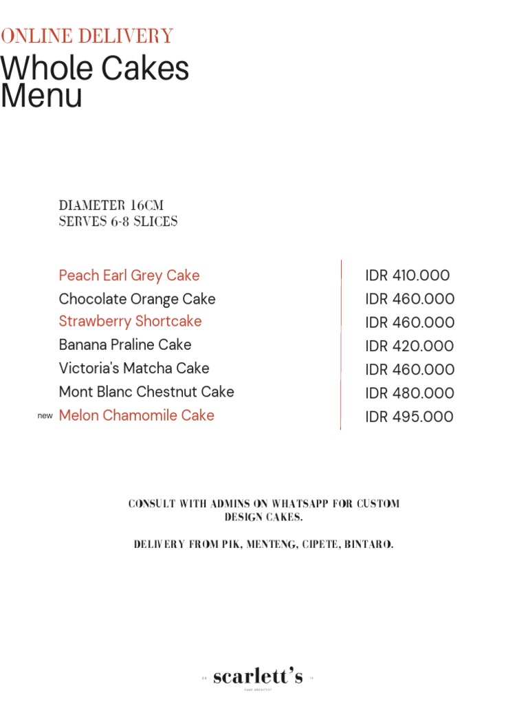MENU Cafe Scarlett | PDF