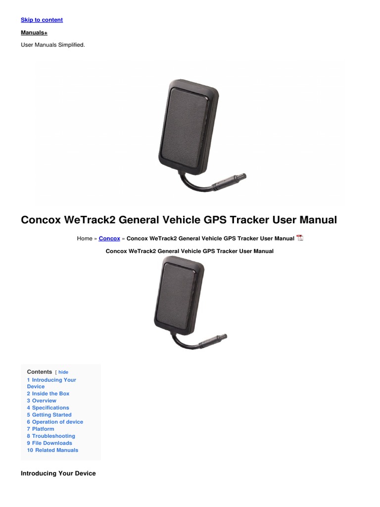 Wetrack2 General Vehicle Gps Tracker Manual | PDF | General Packet ...