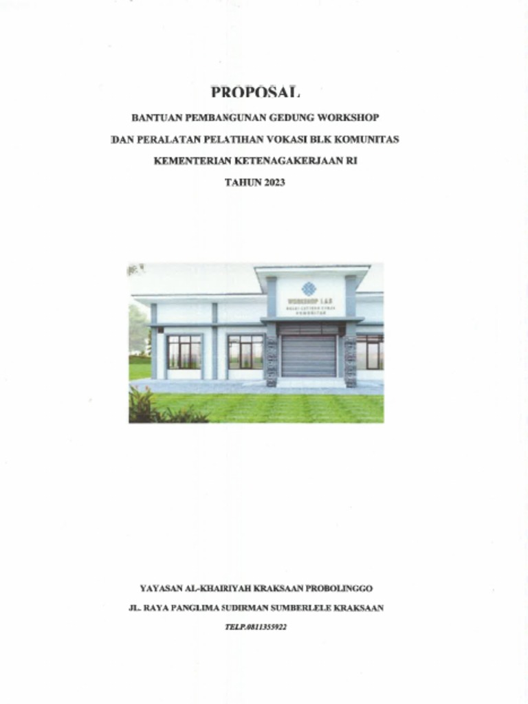 Finis-Proposal BLK Yayasan Al-Khairiyah | PDF