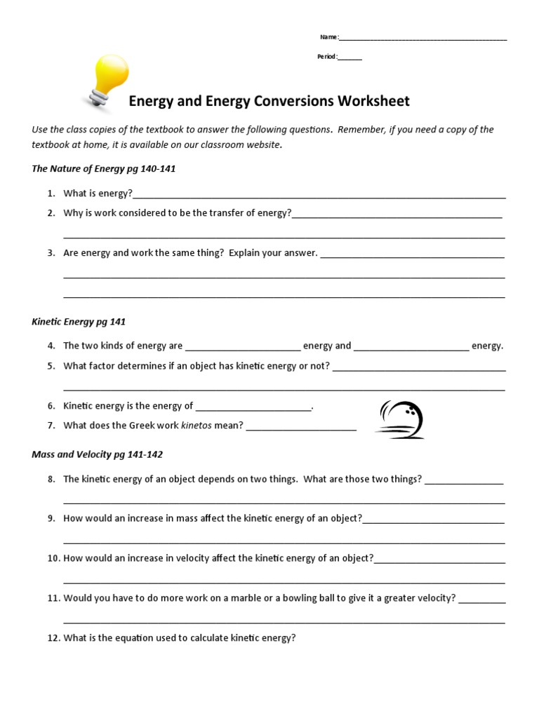 Energy and Energy Conversions WS | PDF | Fuels | Kinetic Energy