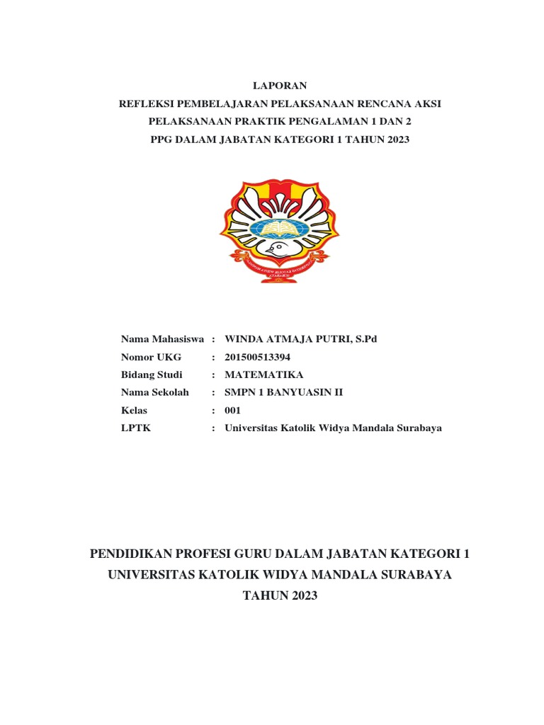 Laporan Refleksi Rencana Aksi PPL. Winda | PDF | Karier & Perkembangan | Pengembangan Diri