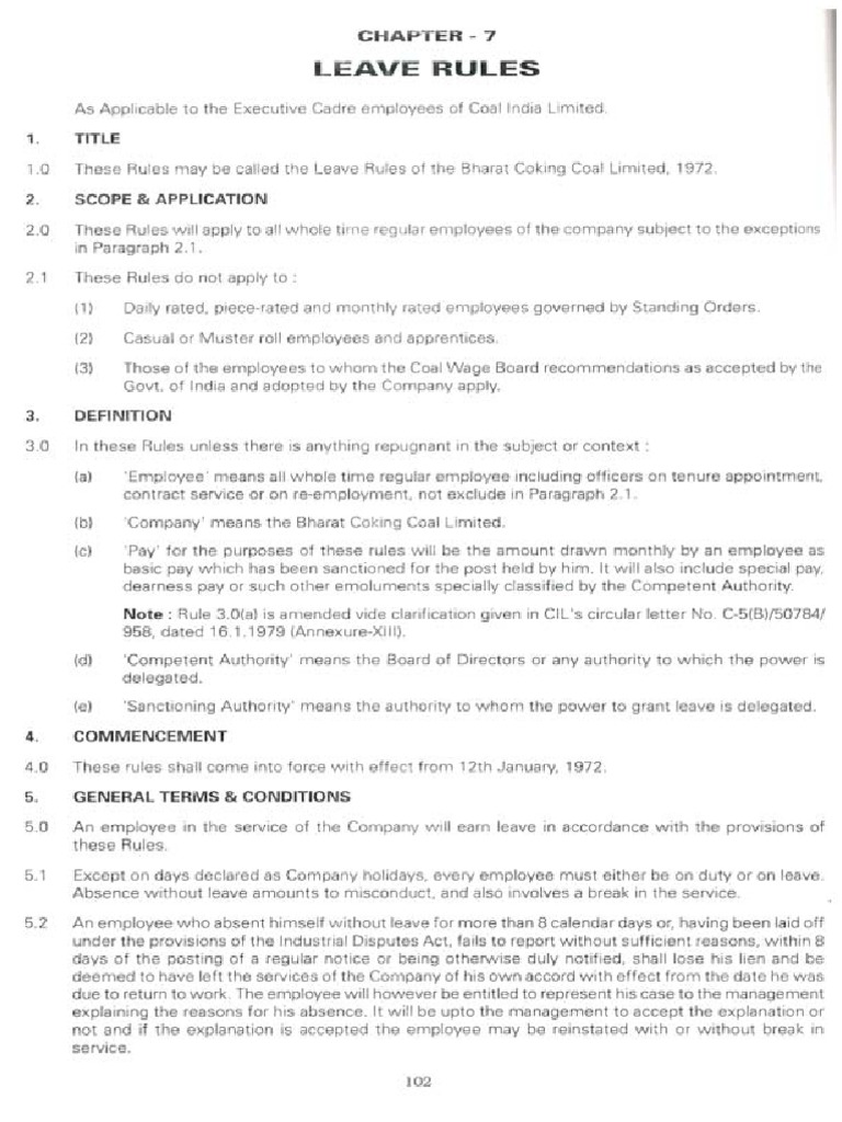 Leave Rules | PDF