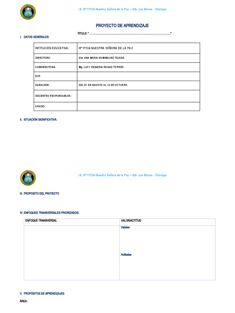 Esquema de Proyecto de Aprendizaje. | PDF | Modificación de comportamiento | Cognición